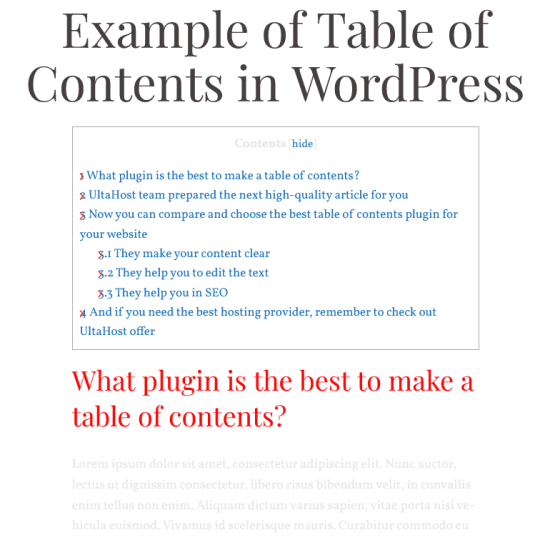 Top 4 plugins for WordPress table of contents | UltaHost Blog