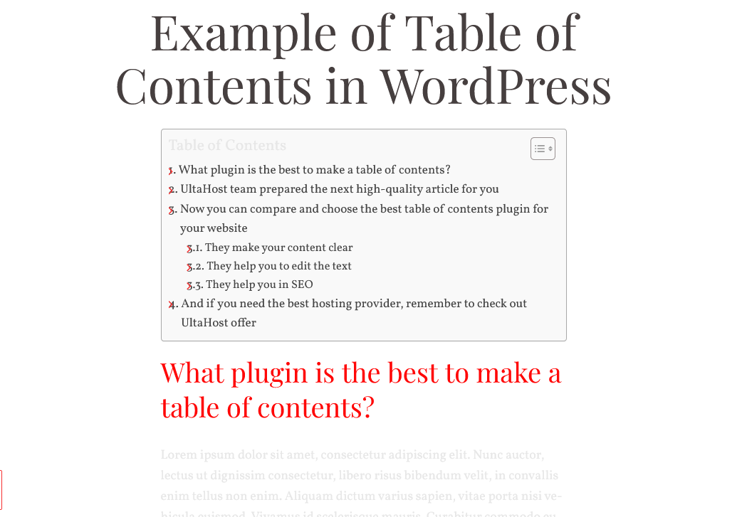 Top 4 plugins for WordPress table of contents | UltaHost Blog