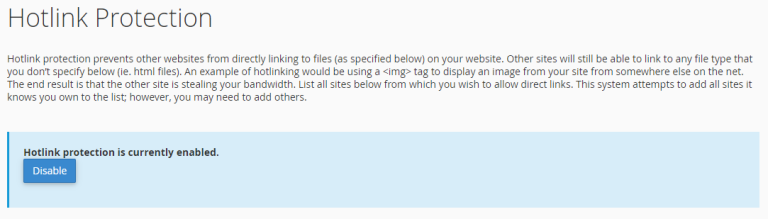 How to Enable or Disable Hotlink Protection in cPanel? | Ultahost Knowledge Base
