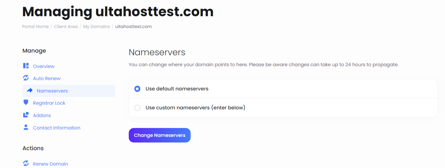 Setup Custom Ultahost Nameservers for Your Domain | Ultahost Knowledge Base