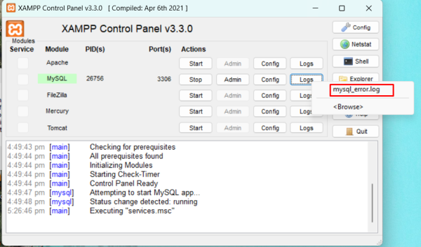 How to Fix the XAMPP Error "MySQL Shutdown Unexpectedly"