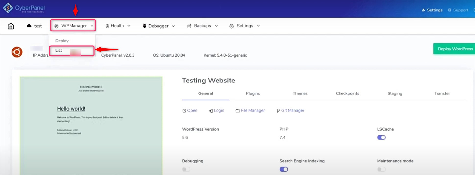How To Install Wordpress Using Cyberpanel Ultahost Knowledge Base