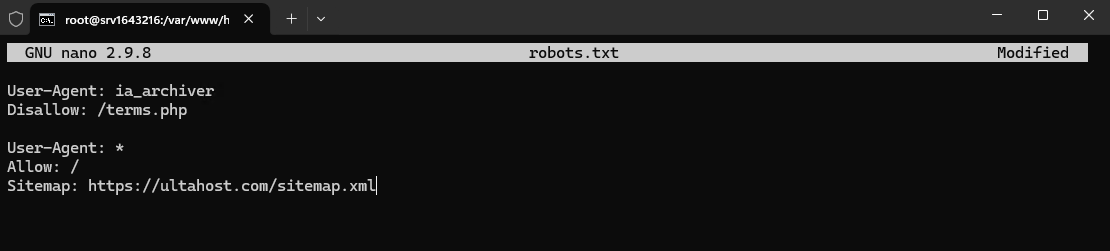 Setting Up A Robotstxt File On Linux Server Ultahost Knowledge Base