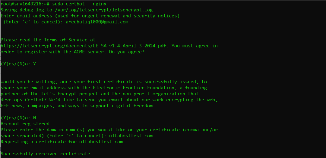 How To Install Ssl On Linux Vps Using Certbot Ultahost Knowledge Base